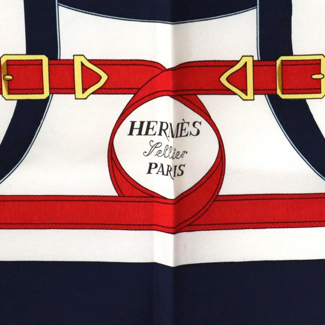 HERMES - エルメス HERMES スカーフ カレ90 シルク ネイビー HERMES - エルメス HERMES スカーフ カレ90 シルク ネイビー