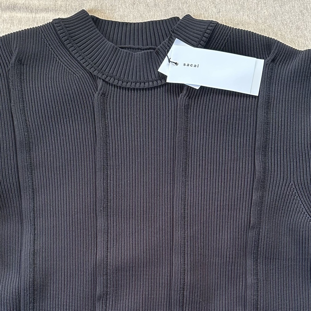 sacai - 黒2新品58%of sacai メンズ ルーズ アウトシーム ニット sacai - 黒2新品58%of sacai メンズ ルーズ アウトシーム ニット