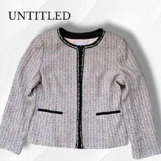 UNTITLED - 現行タグ UNTITLED ノーカラージャケット ツイード UNTITLED - 現行タグ UNTITLED ノーカラージャケット ツイード
