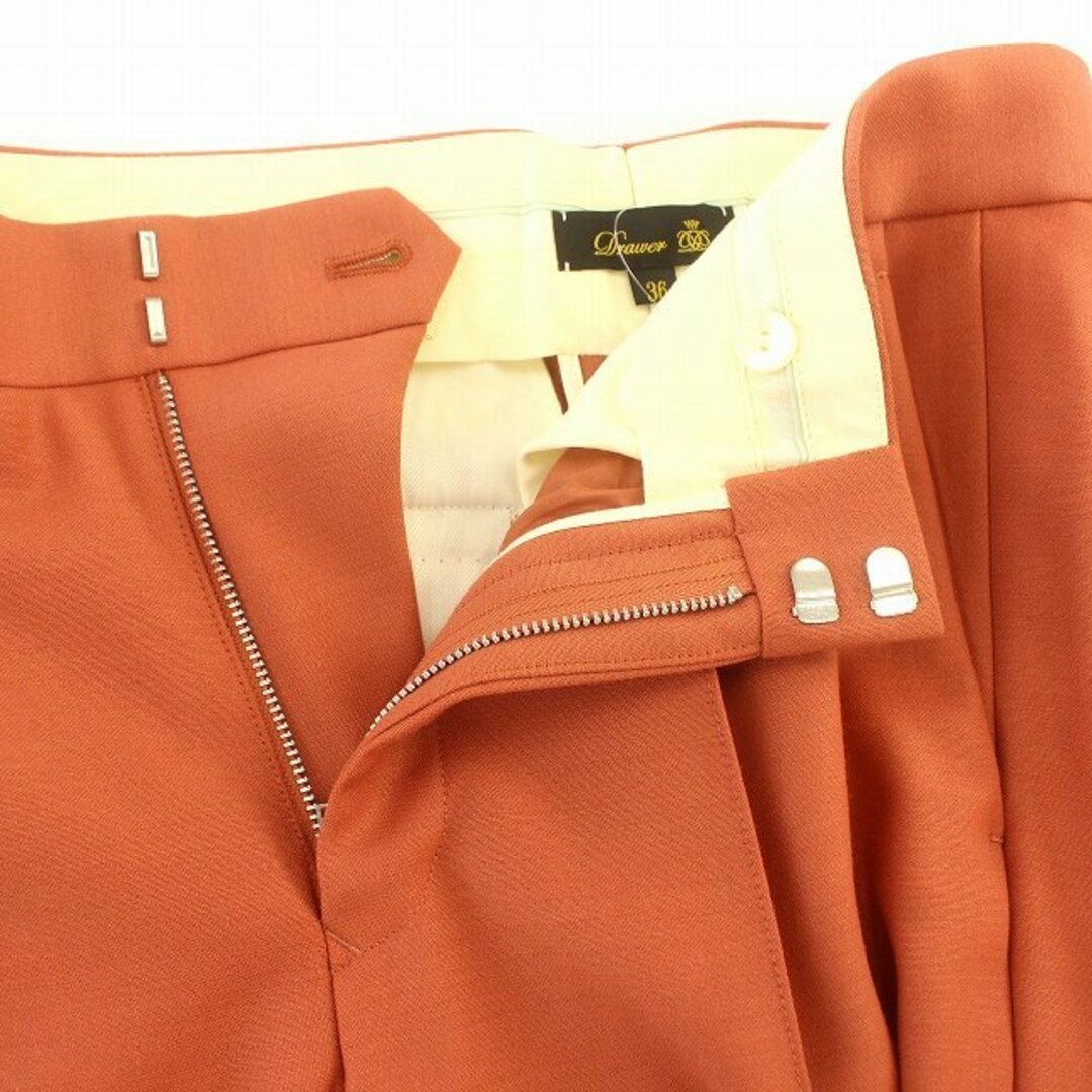 ドゥロワー Drawer ステッチタック テーパード パンツ 36 オレンジ ドゥロワー Drawer ステッチタック テーパード パンツ 36 オレンジ