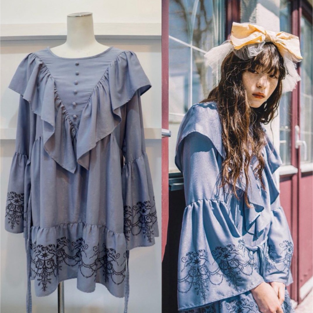 タグ付き】rurumu ルルムウ 縷縷夢兎 emb tunic 刺繍チュニック タグ付き】rurumu ルルムウ 縷縷夢兎 emb tunic 刺繍チュニック