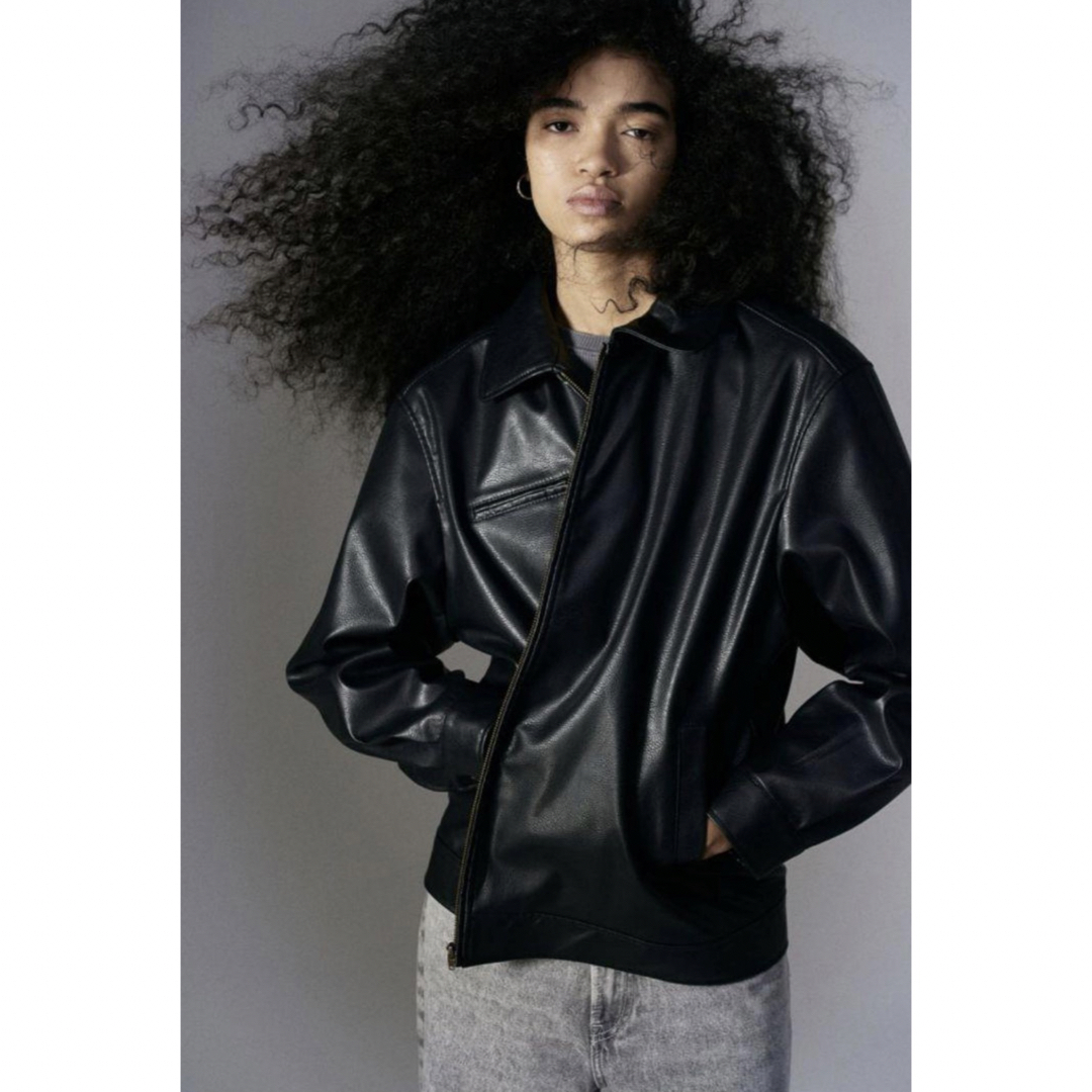 H&M - 今季完売品 H&M レザージャケット オーバーサイズの通販 H&M - 今季完売品 H&M レザージャケット オーバーサイズの通販