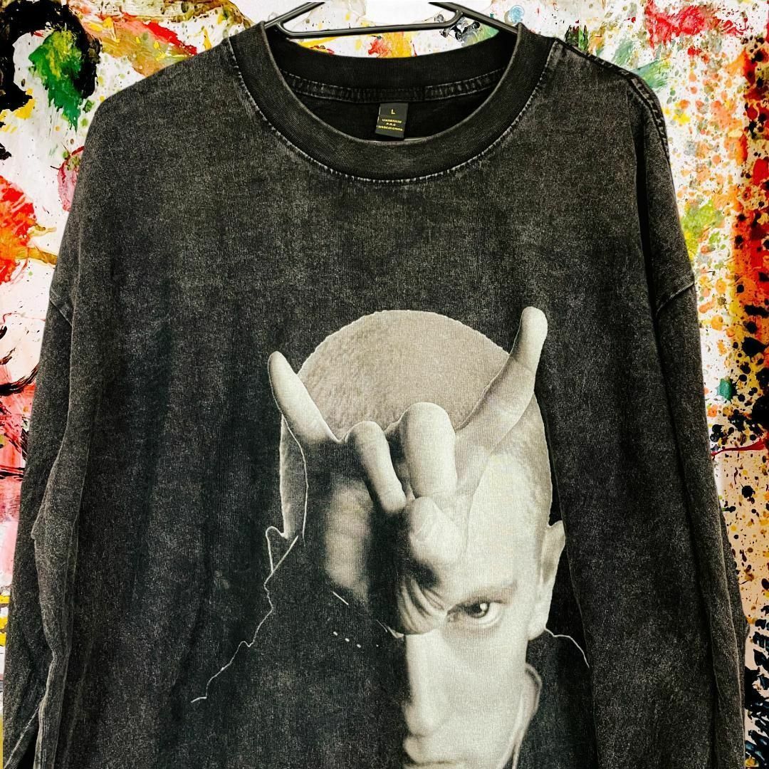 エミネム メンズ ロンT 長袖 ラッパー 黒L XL EMINEM 8mileの エミネム メンズ ロンT 長袖 ラッパー 黒L XL EMINEM 8mileの