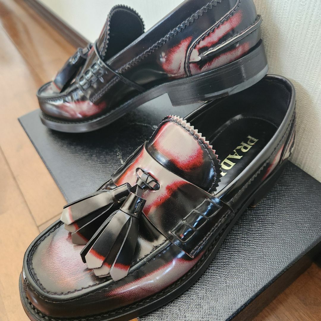 PRADA メンズタッセルローファー レザー ブラック SIZE 6(25cm) PRADA メンズタッセルローファー レザー ブラック SIZE 6(25cm)