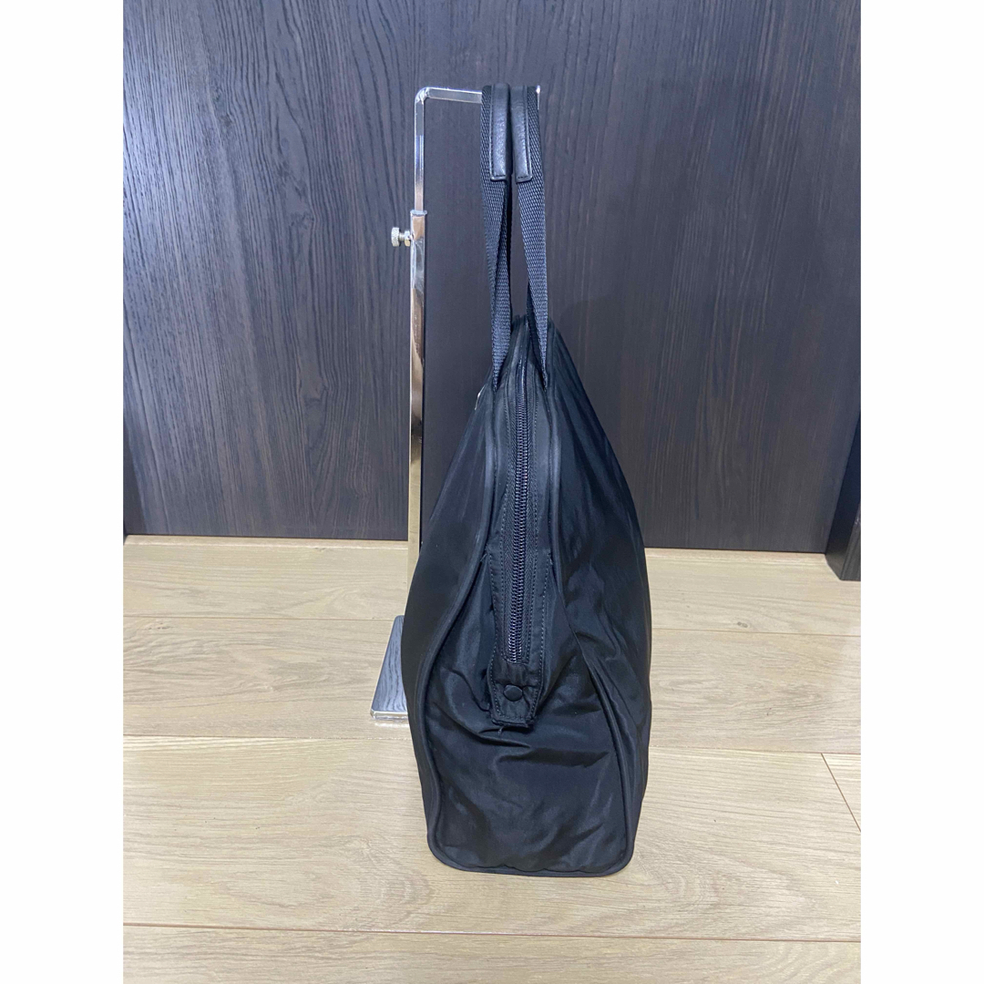 PRADA トートバッグ ナイロン レザー 三角ロゴプレート ブラック PRADA トートバッグ ナイロン レザー 三角ロゴプレート ブラック
