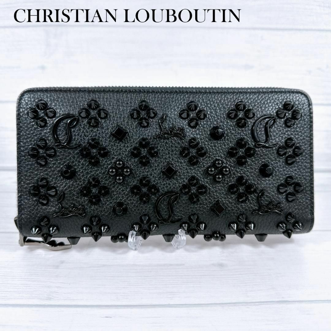 美品 クリスチャン ルブタン 折り財布 ミニウォレット ブラック 美品 クリスチャン ルブタン 折り財布 ミニウォレット ブラック