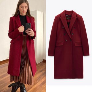 ZARA - 新品 ZARA ウール混紡ダブルブレスト仕様コート Mサイズ ZARA - 新品 ZARA ウール混紡ダブルブレスト仕様コート Mサイズ