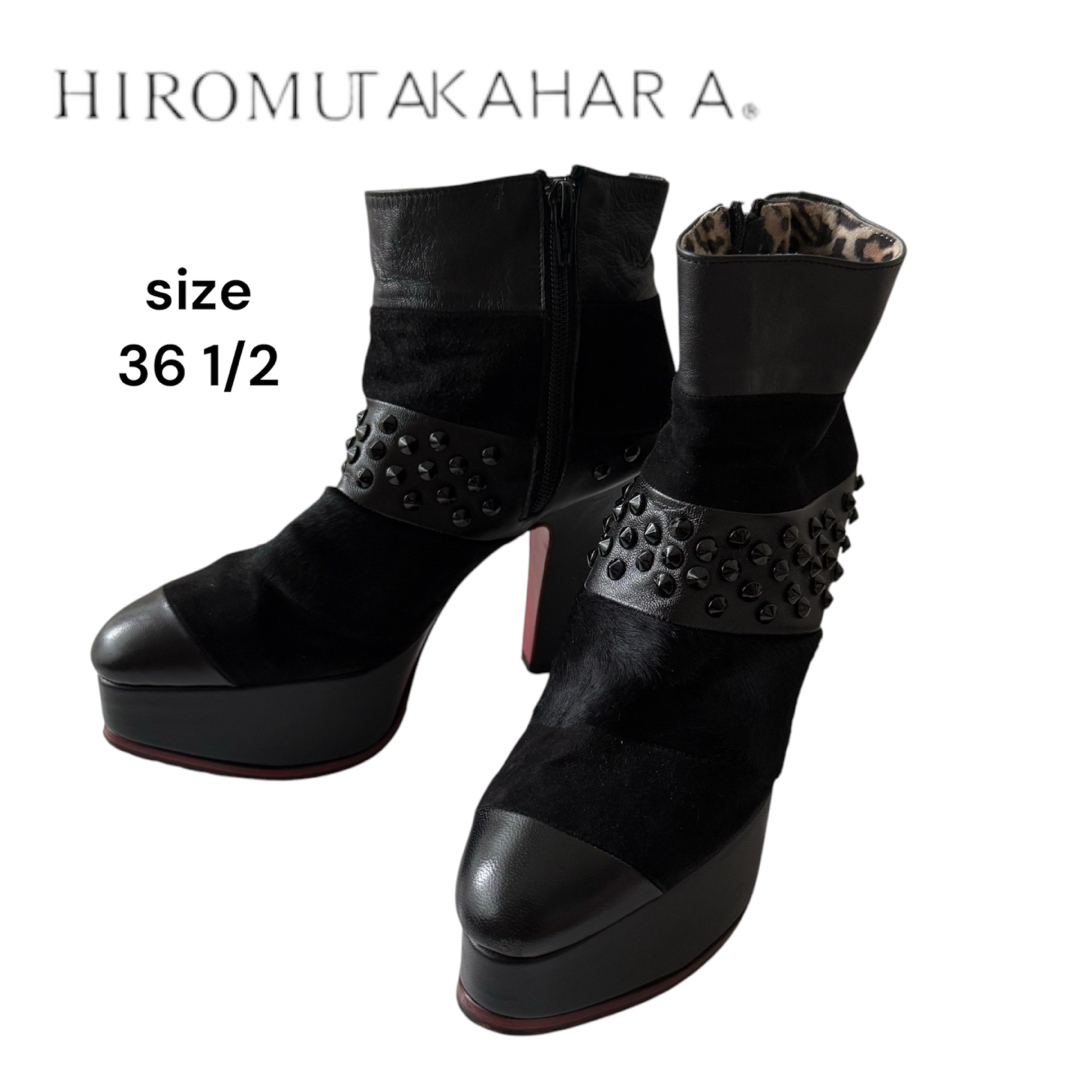 希少✨ HIROMUTAKAHARA Roen 黒 ブーツ ヒール 36 1/2 ブーツ 希少✨ HIROMUTAKAHARA Roen 黒 ブーツ ヒール 36 1/2 ブーツ