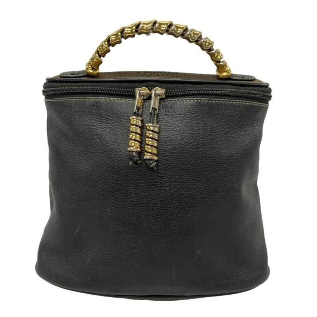LOEWE - LOEWE(ロエベ) バニティバッグ ベラスケス 黒×ブラウン LOEWE - LOEWE(ロエベ) バニティバッグ ベラスケス 黒×ブラウン