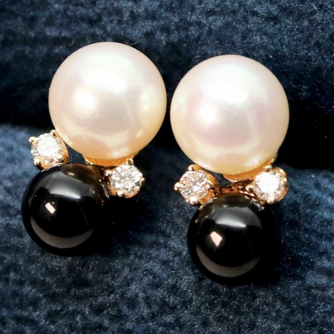 ティファニー 14K パール×オニキス×ダイヤ ピアス/24-2147S ティファニー 14K パール×オニキス×ダイヤ ピアス/24-2147S