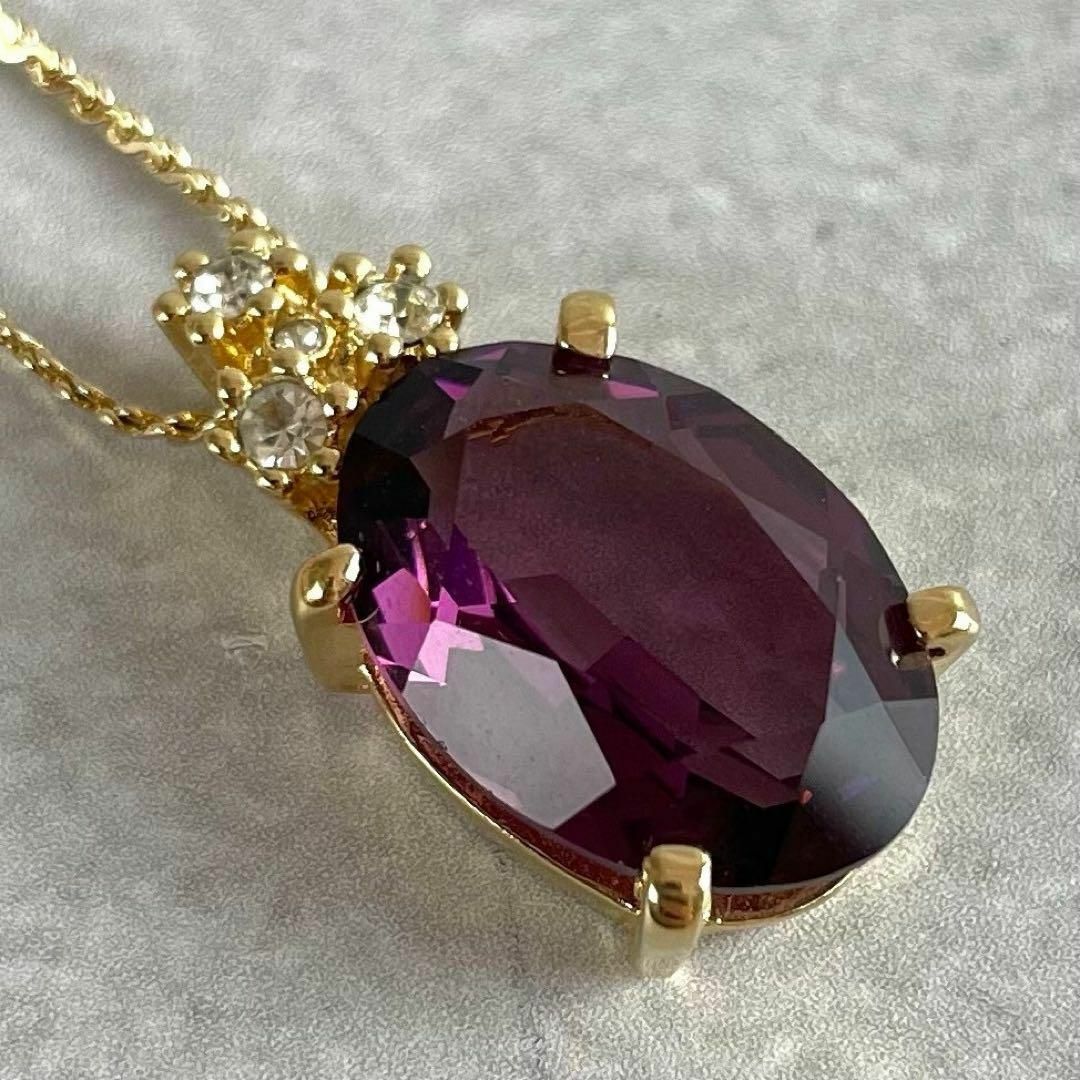 極美品Christian Dior パープルストーン ネックレス ラインストーン 極美品Christian Dior パープルストーン ネックレス ラインストーン