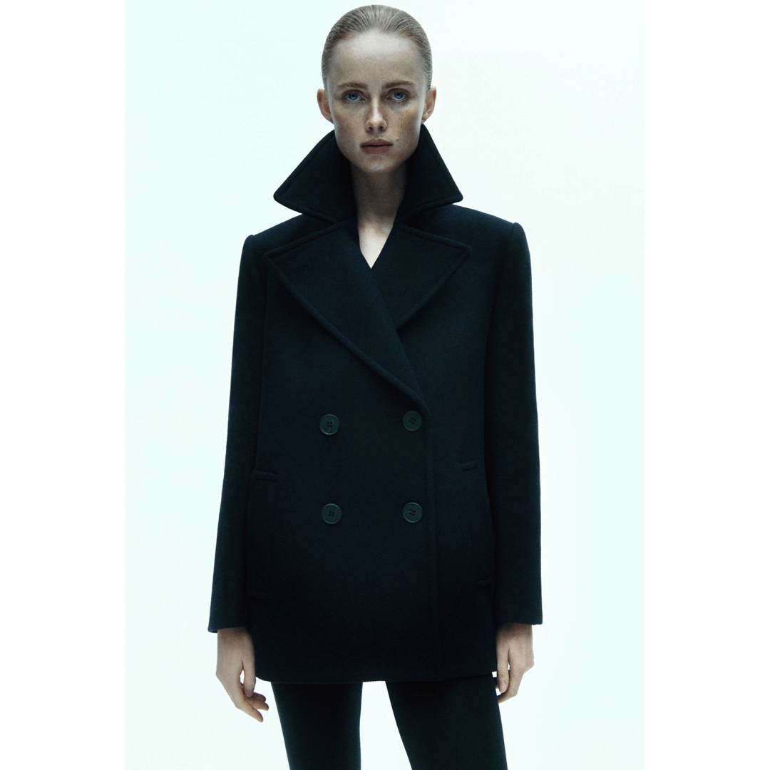 ZARA - 新品 ZARA ウール混紡ダブルブレスト仕様コート Lサイズ ZARA - 新品 ZARA ウール混紡ダブルブレスト仕様コート Lサイズ