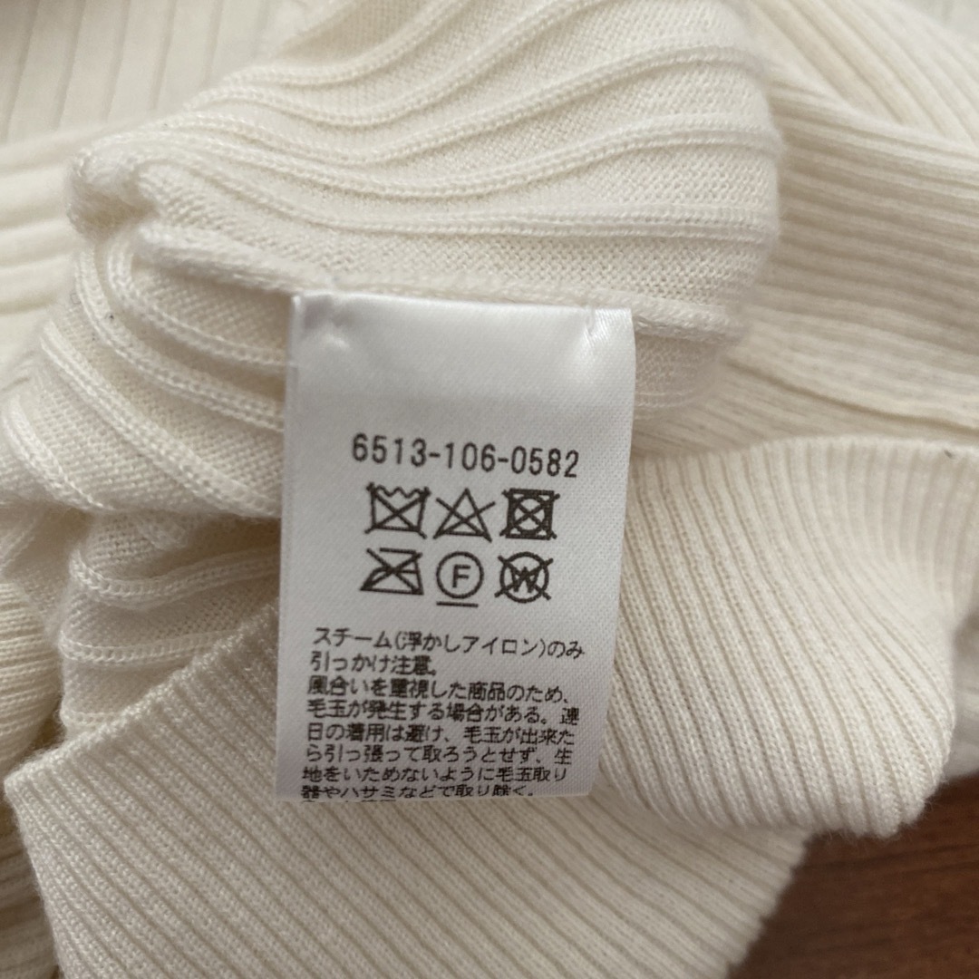 DRAWER ドゥロワー 18G カシミヤシルクリブタートルニット ホワイト DRAWER ドゥロワー 18G カシミヤシルクリブタートルニット ホワイト