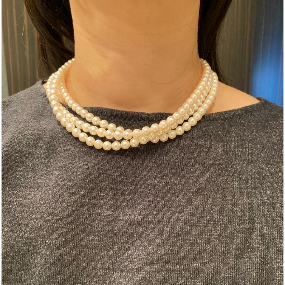 120cm 6mm 真珠ネックレス パールロングネックレス の通販 by 120cm 6mm 真珠ネックレス パールロングネックレス の通販 by