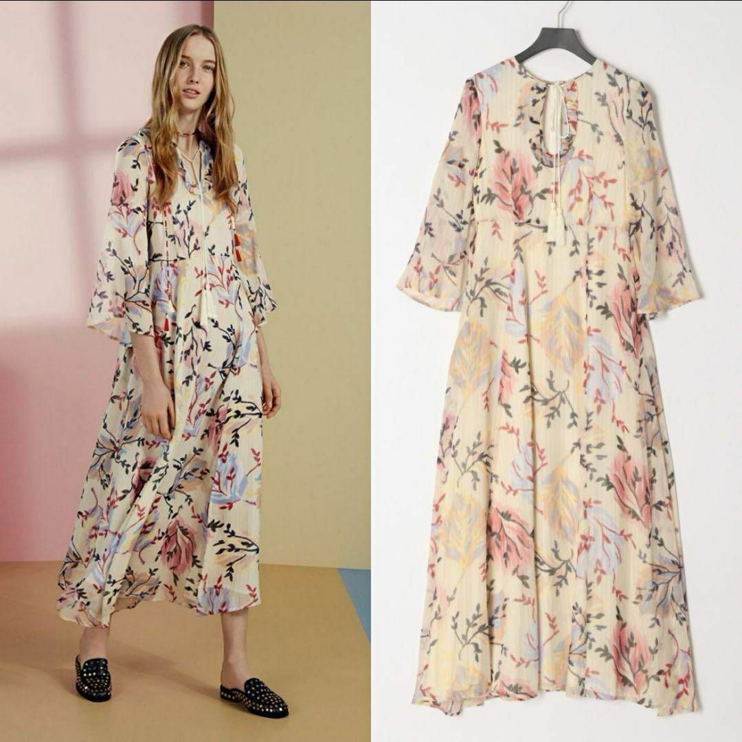 極綺麗❗️石原さとみ着用 シルクシフォン ドレス ワンピース 極綺麗❗️石原さとみ着用 シルクシフォン ドレス ワンピース