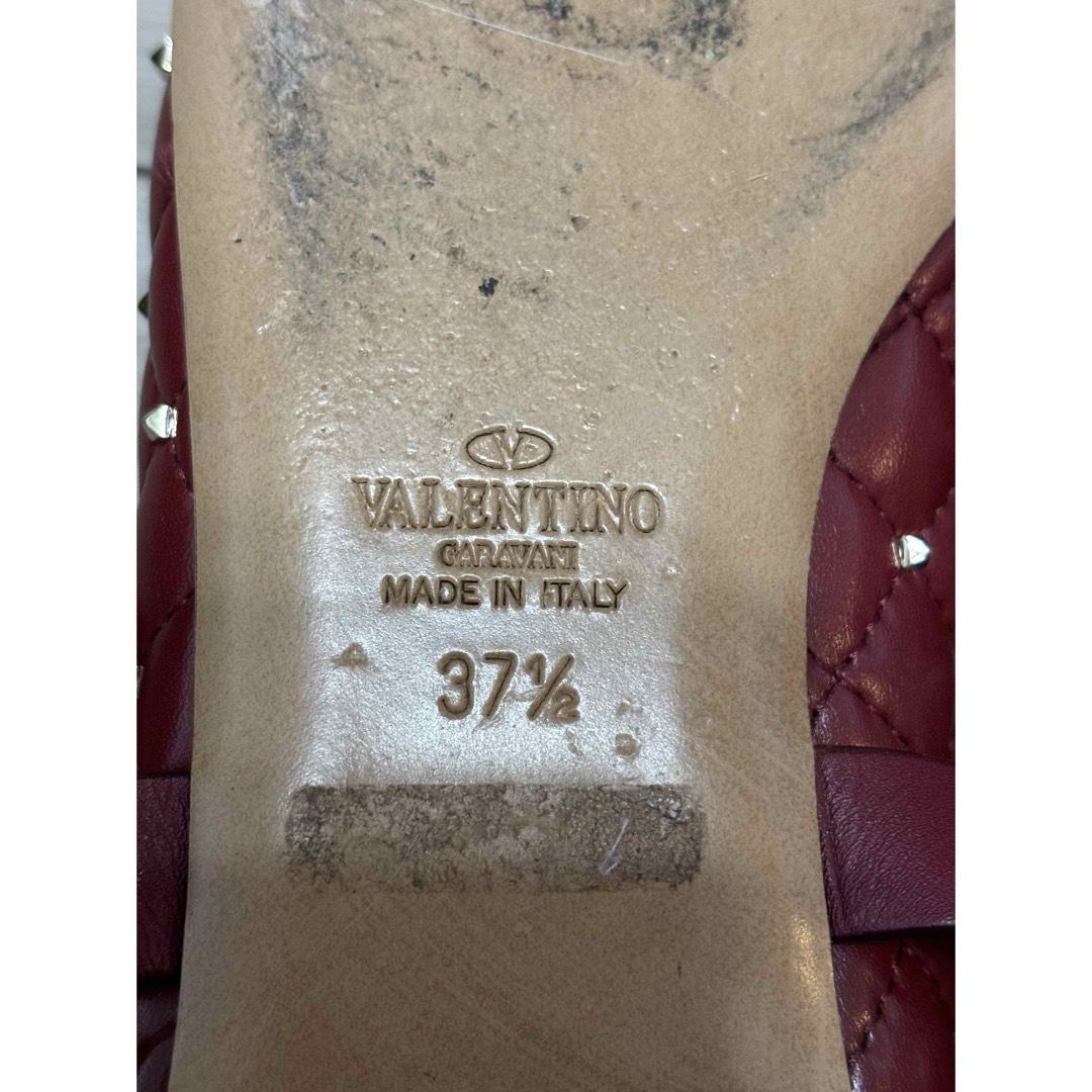 VALENTINO ヴァレンティノ フラットシューズ 37.5 レッド スタッズ VALENTINO ヴァレンティノ フラットシューズ 37.5 レッド スタッズ