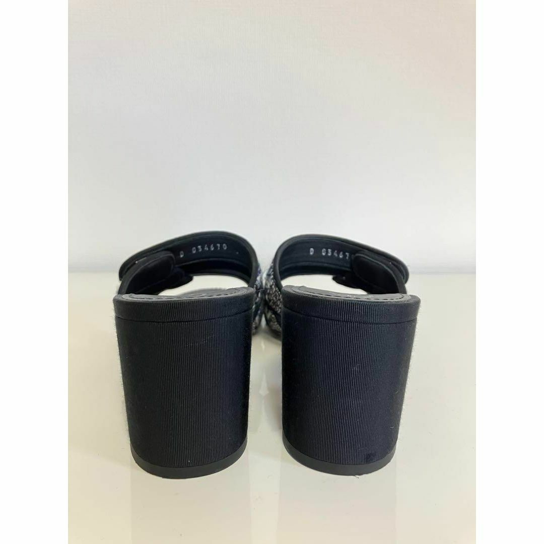 CHANEL - CHANEL シャネル ターンロック サンダル ツイード 23.5 CHANEL - CHANEL シャネル ターンロック サンダル ツイード 23.5