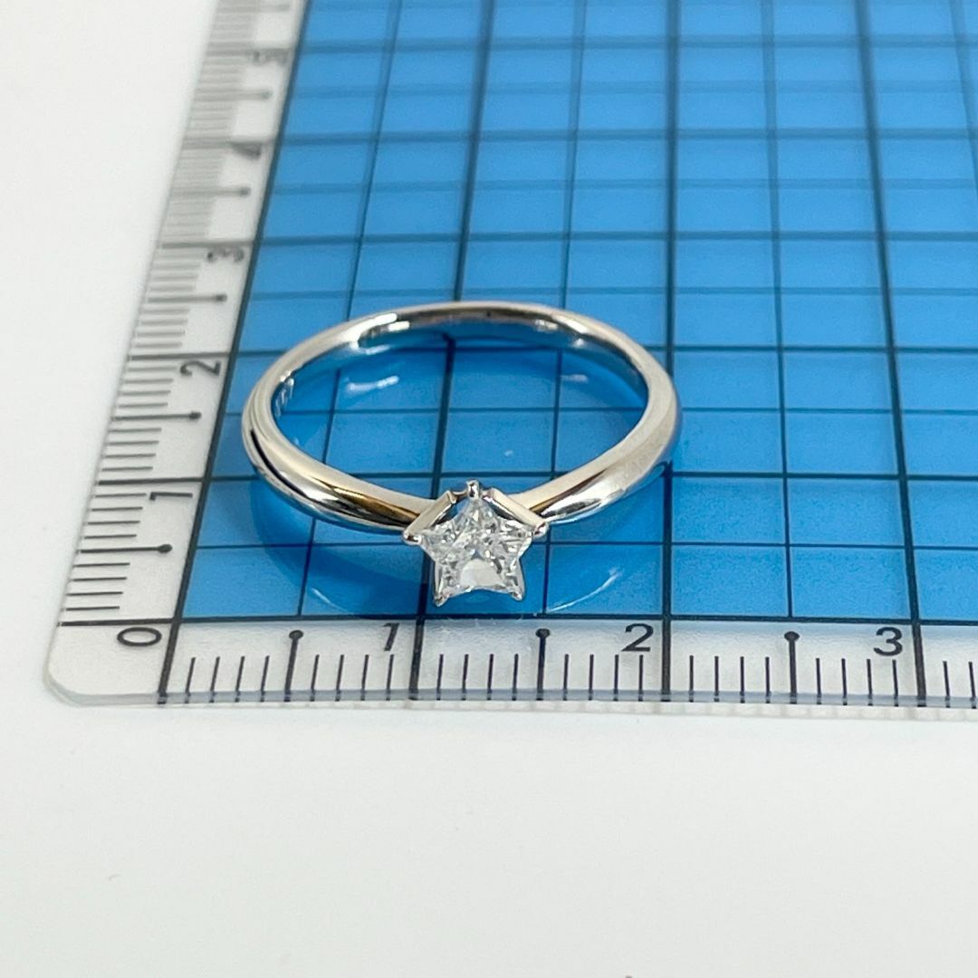 美品 プラチナ スターカット ダイヤ 0.267ct リング/24-3163Sの 美品 プラチナ スターカット ダイヤ 0.267ct リング/24-3163Sの