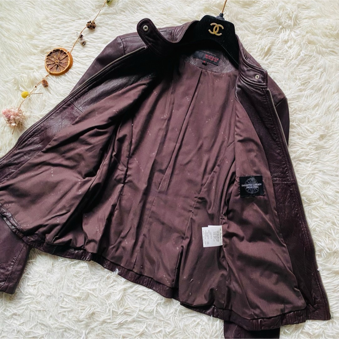 美品○希少カラー○イタリアンラムスキン シングルライダース 美品○希少カラー○イタリアンラムスキン シングルライダース
