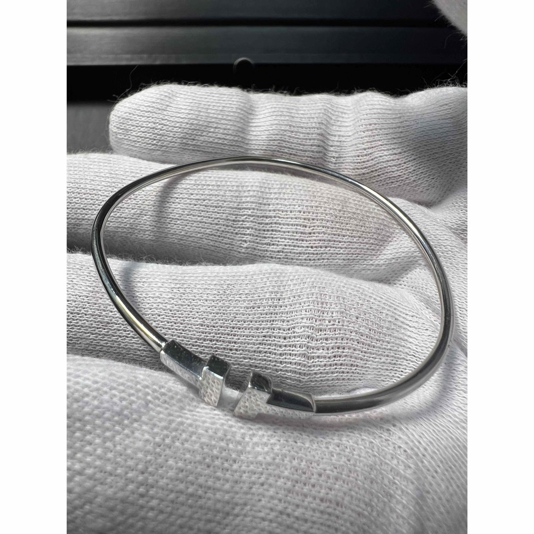 ティファニー Tワイヤー ナロー ブレスレット size=16 750WG ティファニー Tワイヤー ナロー ブレスレット size=16 750WG