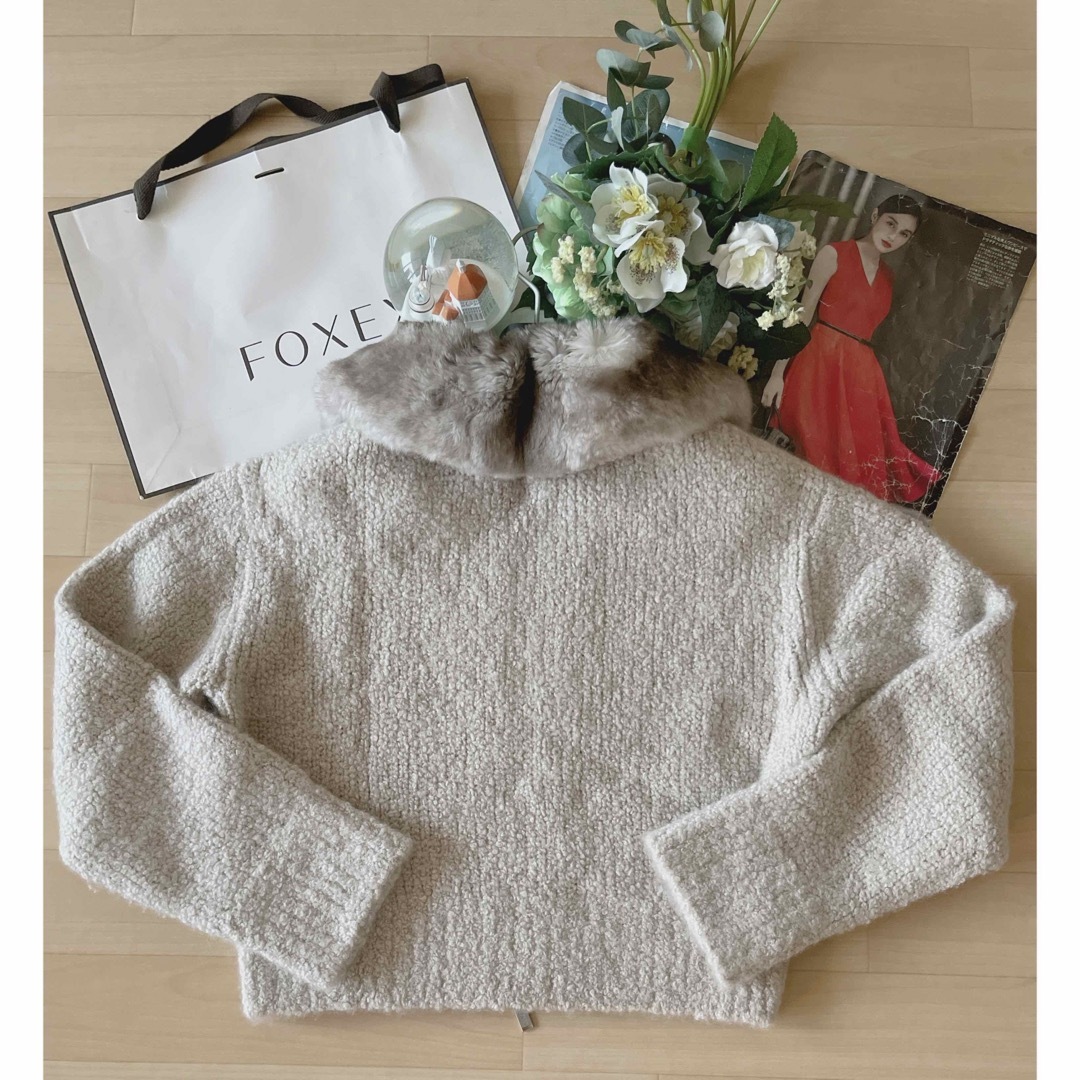 FOXEY - 極美品FOXEY46万円チンチラ襟カシミアジャケット 40 FOXEY - 極美品FOXEY46万円チンチラ襟カシミアジャケット 40