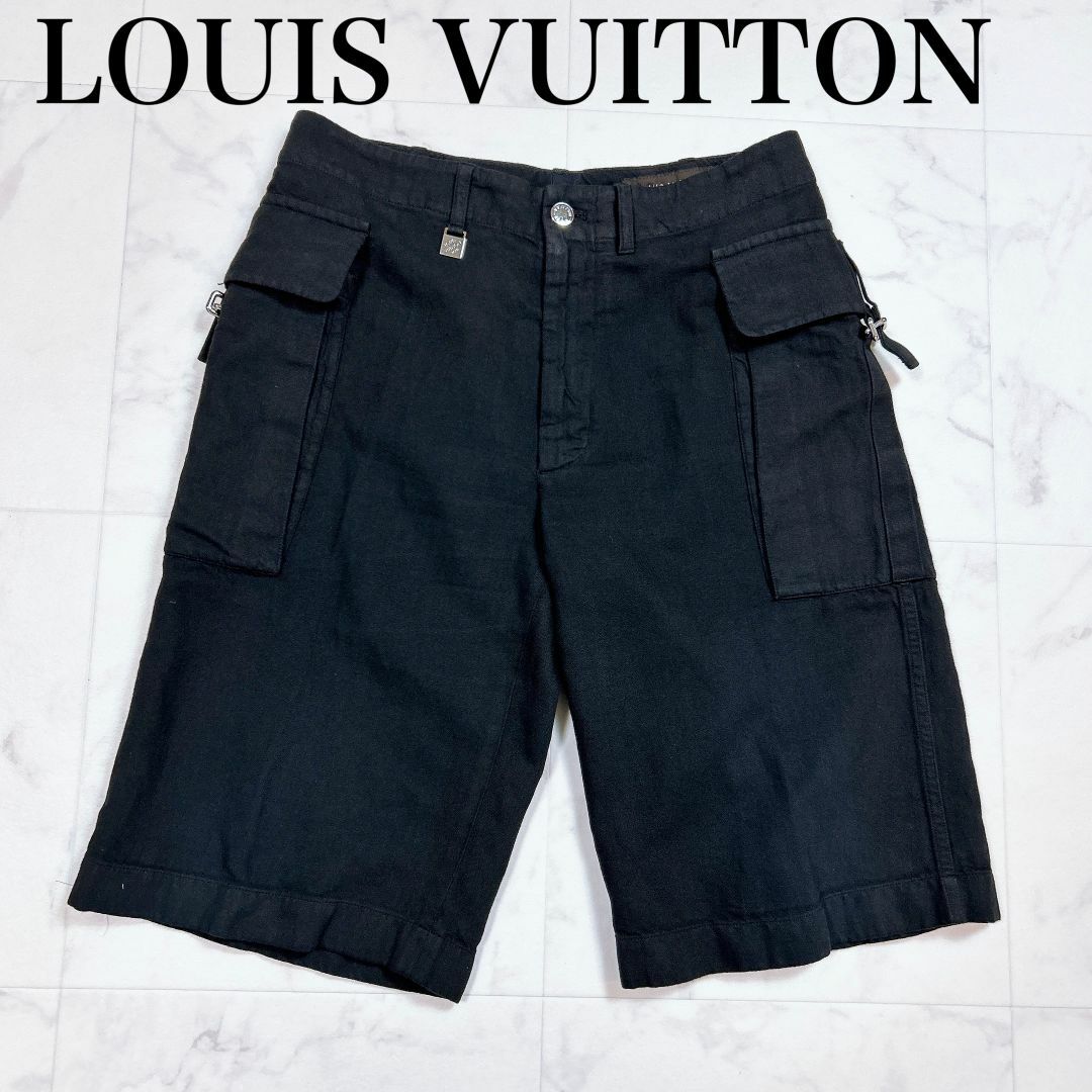 Louis Vuitton ショートパンツ ハーフパンツ カーゴ ブラック 36 Louis Vuitton ショートパンツ ハーフパンツ カーゴ ブラック 36
