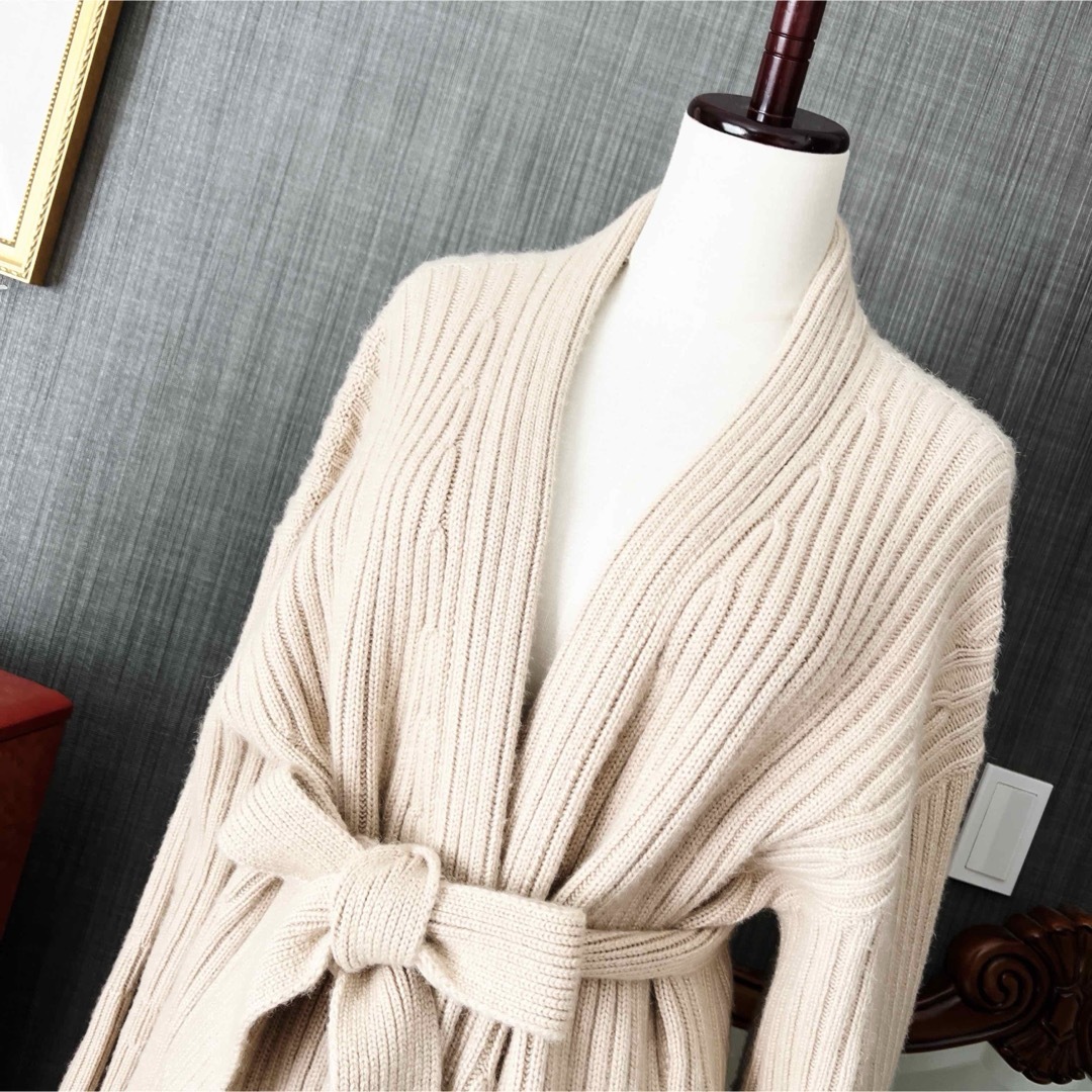 HERMES - 美品 HERMES エルメス ニット コート ベルト付 HERMES - 美品 HERMES エルメス ニット コート ベルト付