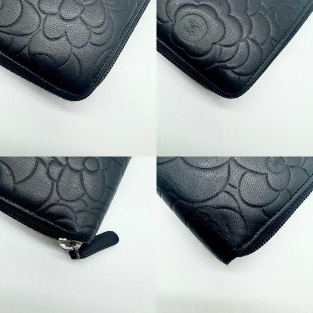 希少・美品】CHANEL シャネル ラウンドジップ カメリア 長財布 希少・美品】CHANEL シャネル ラウンドジップ カメリア 長財布