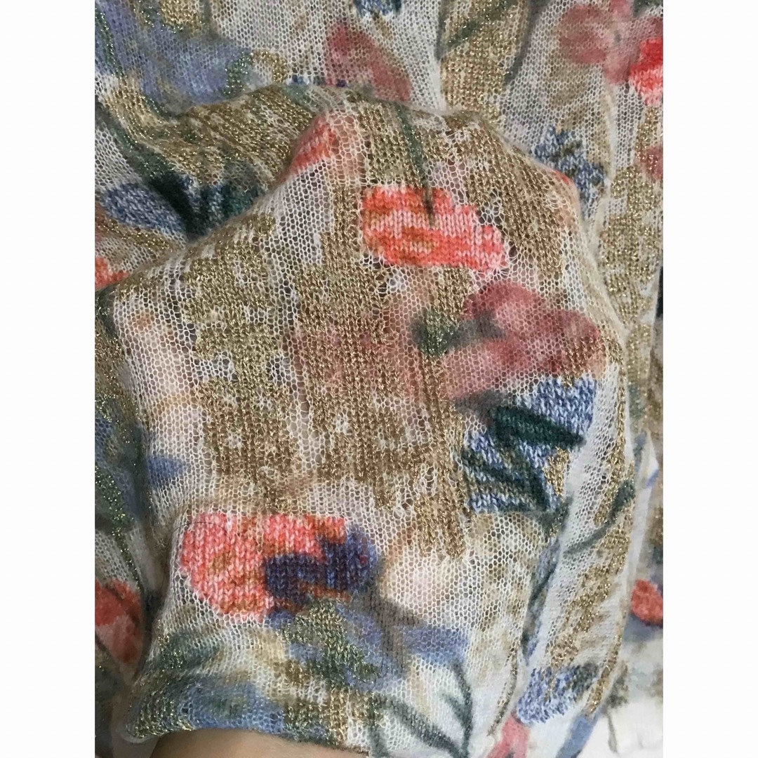 ディオール DIOR 花柄カシミヤ ニット セーター 透かし M ディオール DIOR 花柄カシミヤ ニット セーター 透かし M