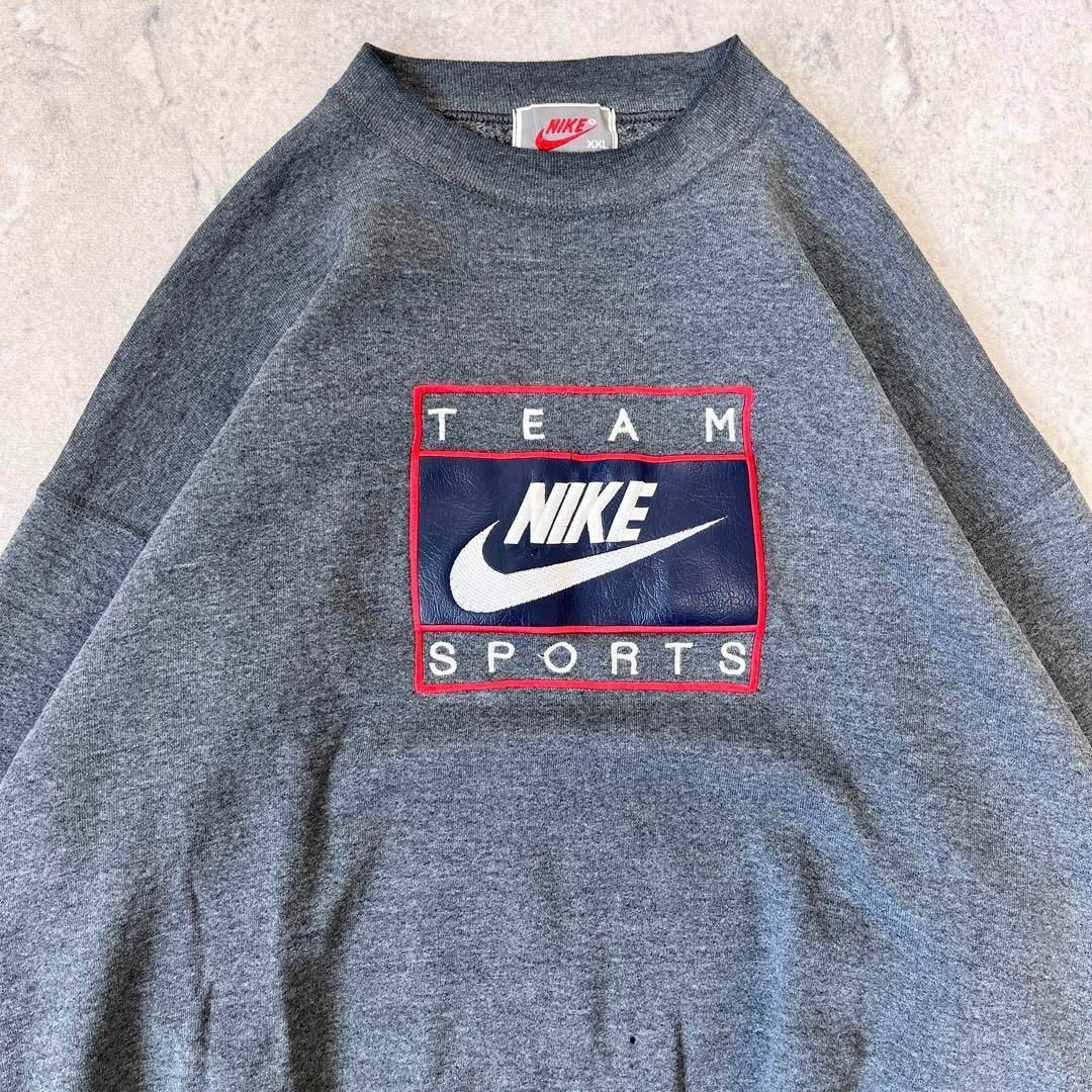 銀タグ ナイキ AIR 刺繍ロゴ スウェット USA製 裏起毛 レッド L 銀タグ ナイキ AIR 刺繍ロゴ スウェット USA製 裏起毛 レッド L