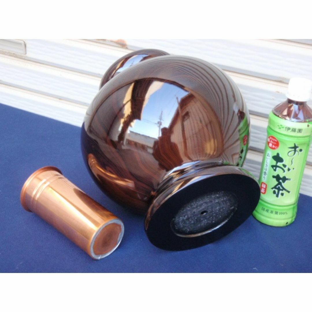 珍品!?新品 径24 国産 黒檀調 花瓶 一輪挿し 壷(つぼ) 木製 珍品!?新品 径24 国産 黒檀調 花瓶 一輪挿し 壷(つぼ) 木製