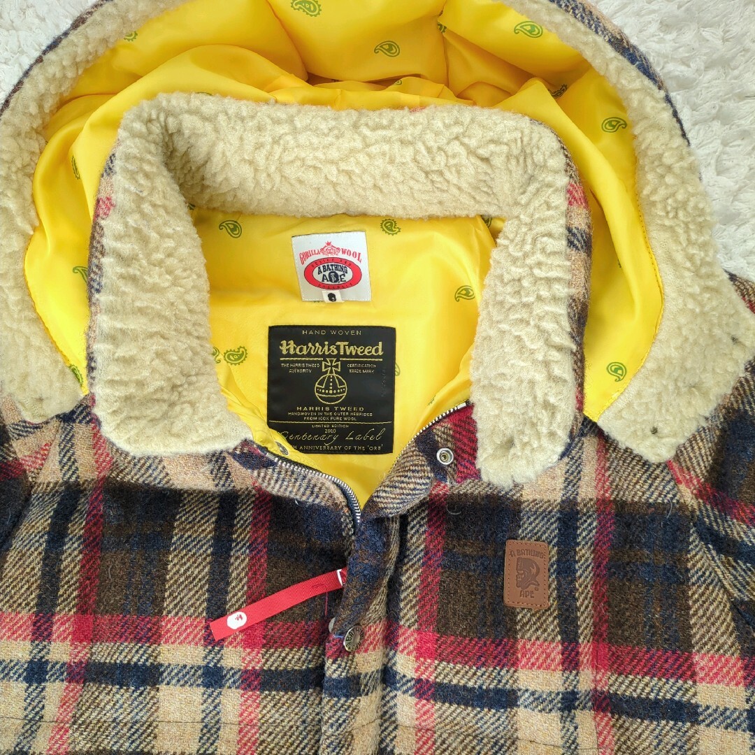 A BATHING APE - 美品 APE ハリスツイード ダウンジャケット A BATHING APE - 美品 APE ハリスツイード ダウンジャケット