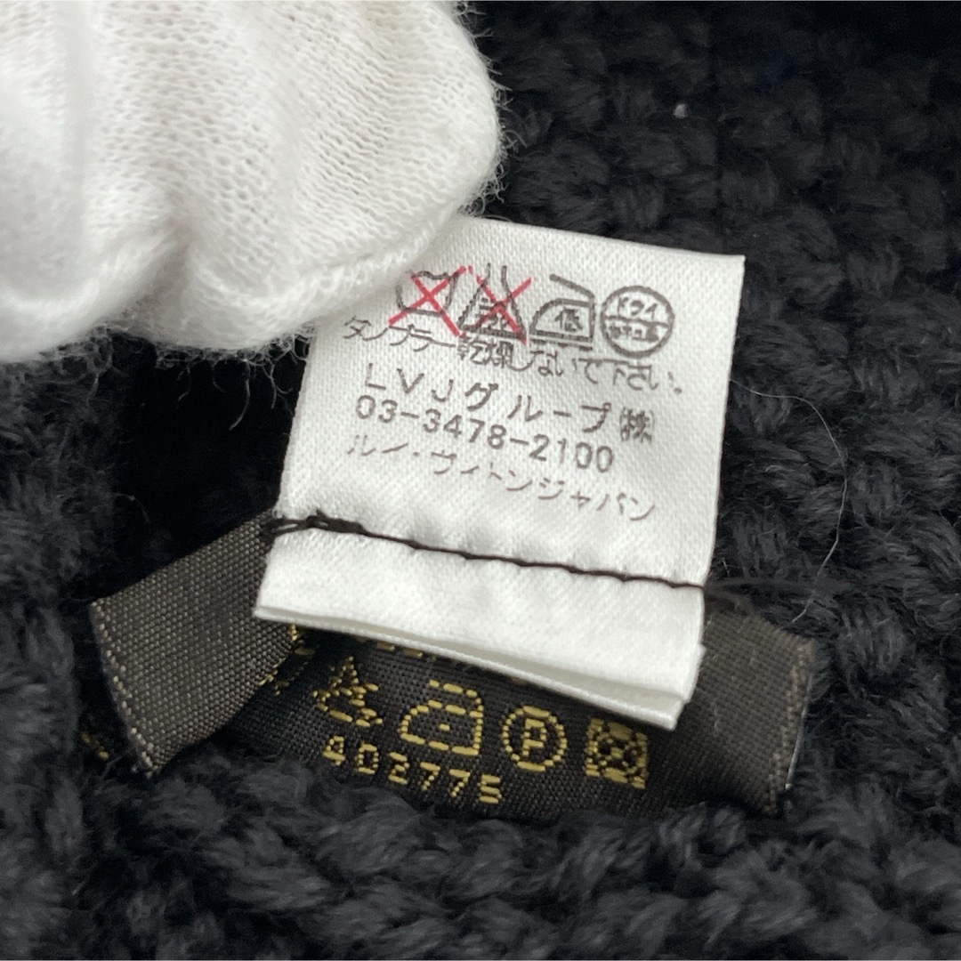 LOUIS VUITTON - ルイヴィトン ニット帽 ダミエ レザーパッチ LOUIS VUITTON - ルイヴィトン ニット帽 ダミエ レザーパッチ
