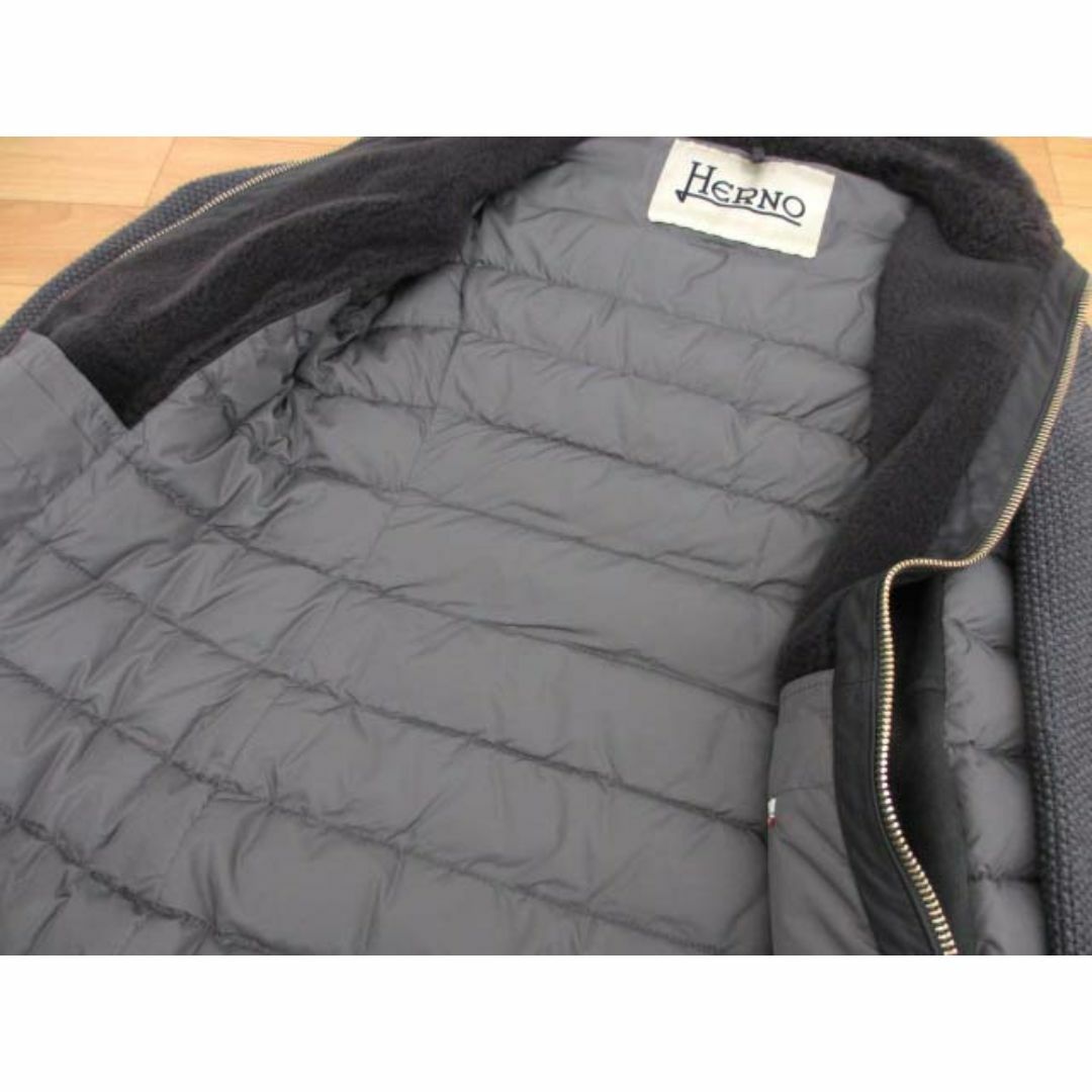 HERNO - 美品 ヘルノ PL0052D ラムスエード レザー ニット切替 HERNO - 美品 ヘルノ PL0052D ラムスエード レザー ニット切替