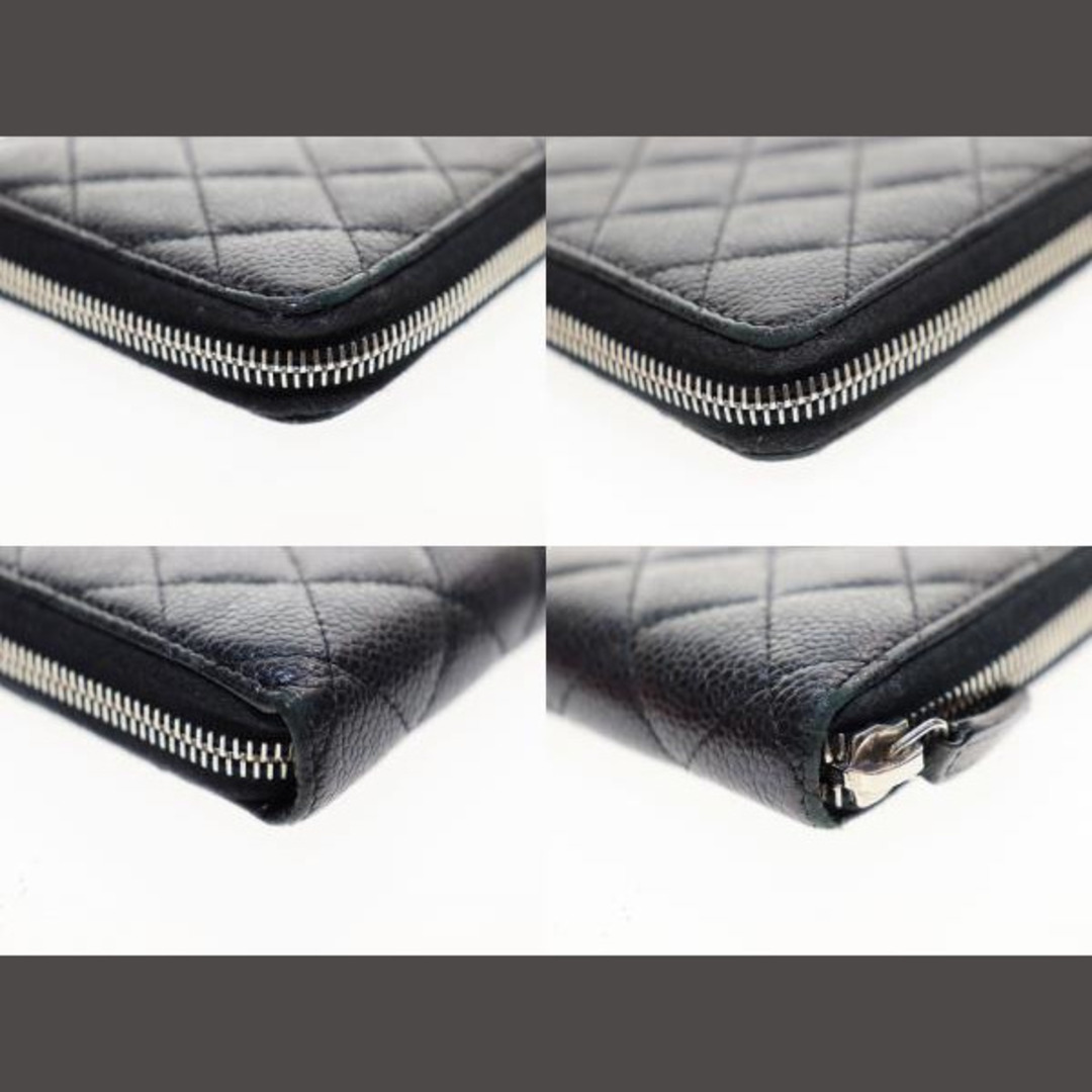 CHANEL - CHANEL マトラッセ ジップウォレット キャビアスキン CHANEL - CHANEL マトラッセ ジップウォレット キャビアスキン