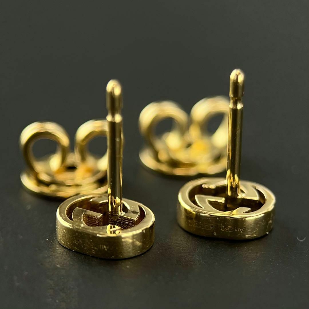 極美品】グッチ インターロッキング ピアス 18K 新品磨き済み 極美品】グッチ インターロッキング ピアス 18K 新品磨き済み