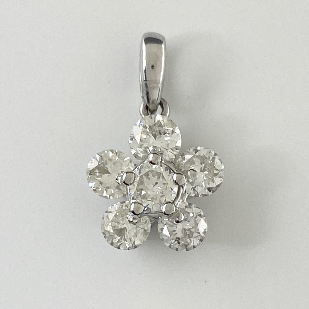 5つの花びらをデザインしたダイヤモンドネックレス 40cm K10YG 5つの花びらをデザインしたダイヤモンドネックレス 40cm K10YG