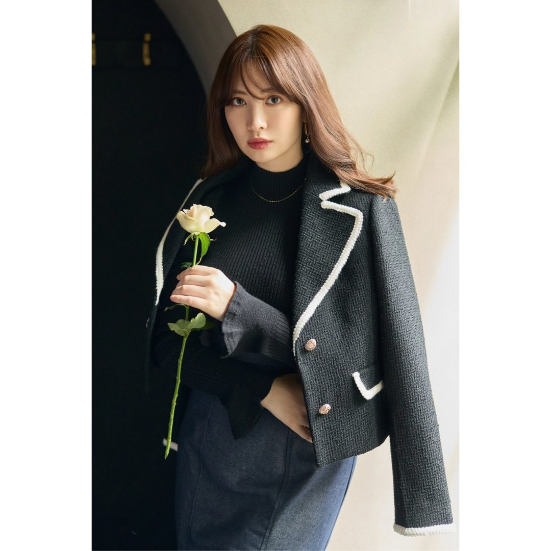 Her lip to - herlipto Wool-Blend Cropped Tweed Blazerの通販 Her lip to - herlipto Wool-Blend Cropped Tweed Blazerの通販