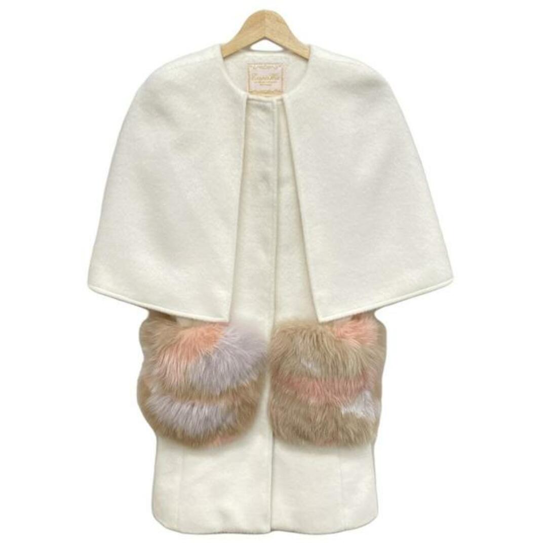 美品】CLORE+ アイボリー かたくな ショールカラーケープコート 美品】CLORE+ アイボリー かたくな ショールカラーケープコート