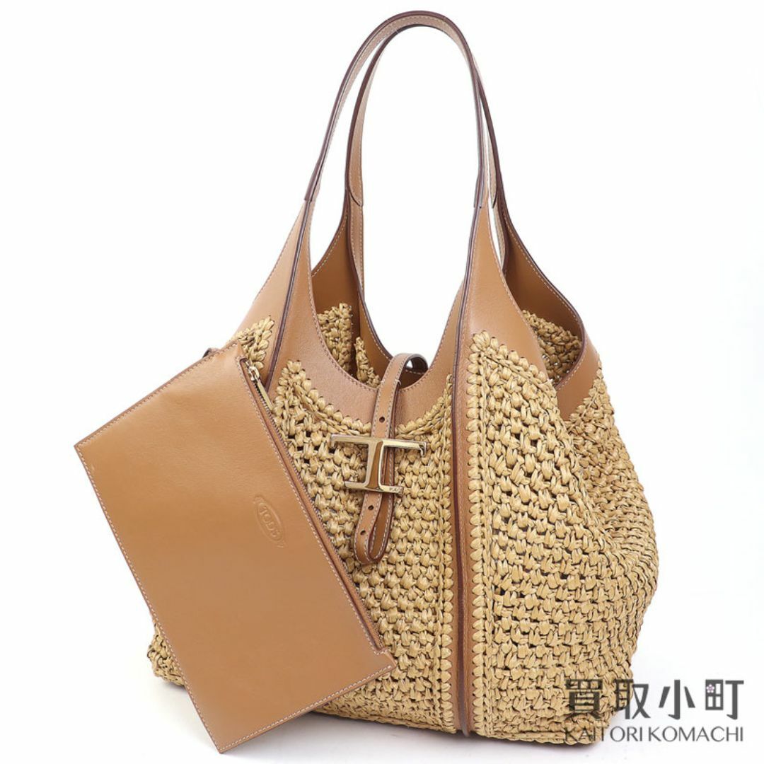 TOD'S - 【新品同様】トッズ【TOD'S】 T タイムレス ラフィア TOD'S - 【新品同様】トッズ【TOD'S】 T タイムレス ラフィア