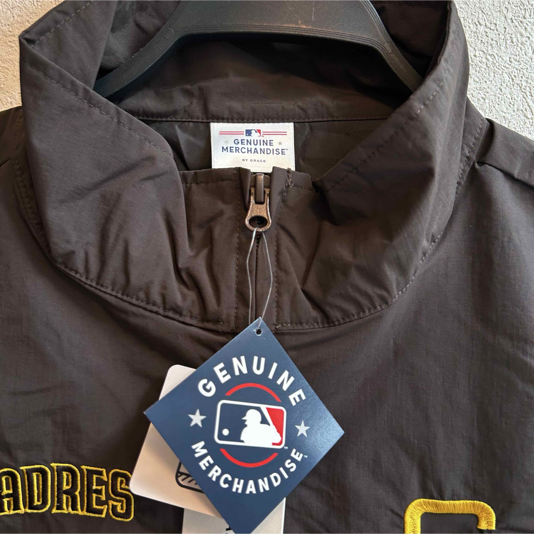 L】MLB パドレス ロゴ刺繍 前開きナイロンベスト○撥水加工 ユニ L】MLB パドレス ロゴ刺繍 前開きナイロンベスト○撥水加工 ユニ