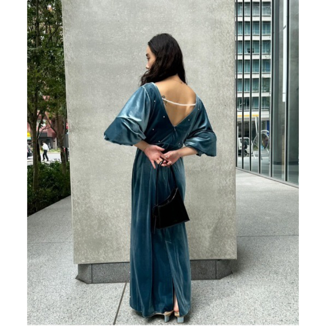 Ameri VINTAGE - Ameri BACK OPEN PEARL VELOUR DRESS 結婚式の Ameri VINTAGE - Ameri BACK OPEN PEARL VELOUR DRESS 結婚式の