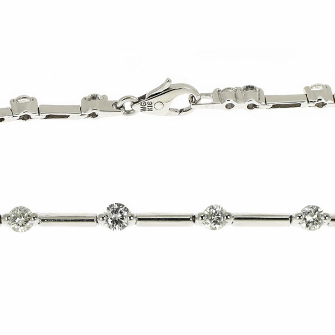 K18WG ダイヤモンド ブレスレット D1.01ct ステーション K18WG ダイヤモンド ブレスレット D1.01ct ステーション