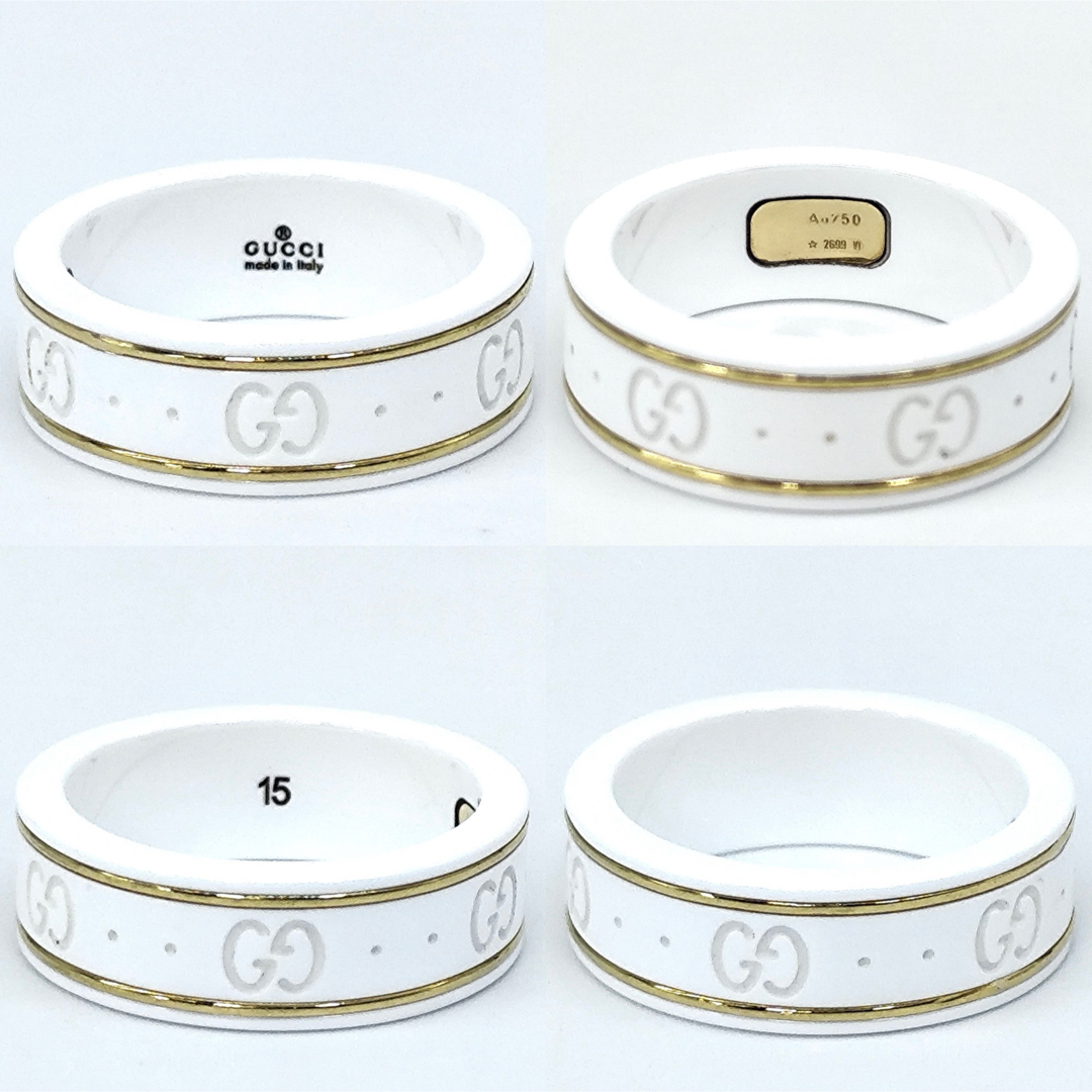GUCCI - グッチ アイコン イエローゴールド ホワイトジルコニア GUCCI - グッチ アイコン イエローゴールド ホワイトジルコニア