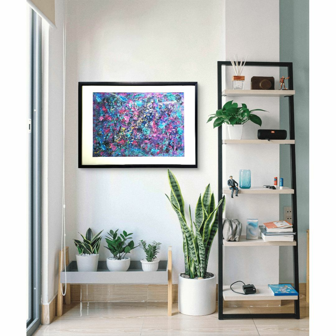 ミルキーウェイ / 抽象画 63×46㎝ 額縁セット 原画1点のみ ミルキーウェイ / 抽象画 63×46㎝ 額縁セット 原画1点のみ