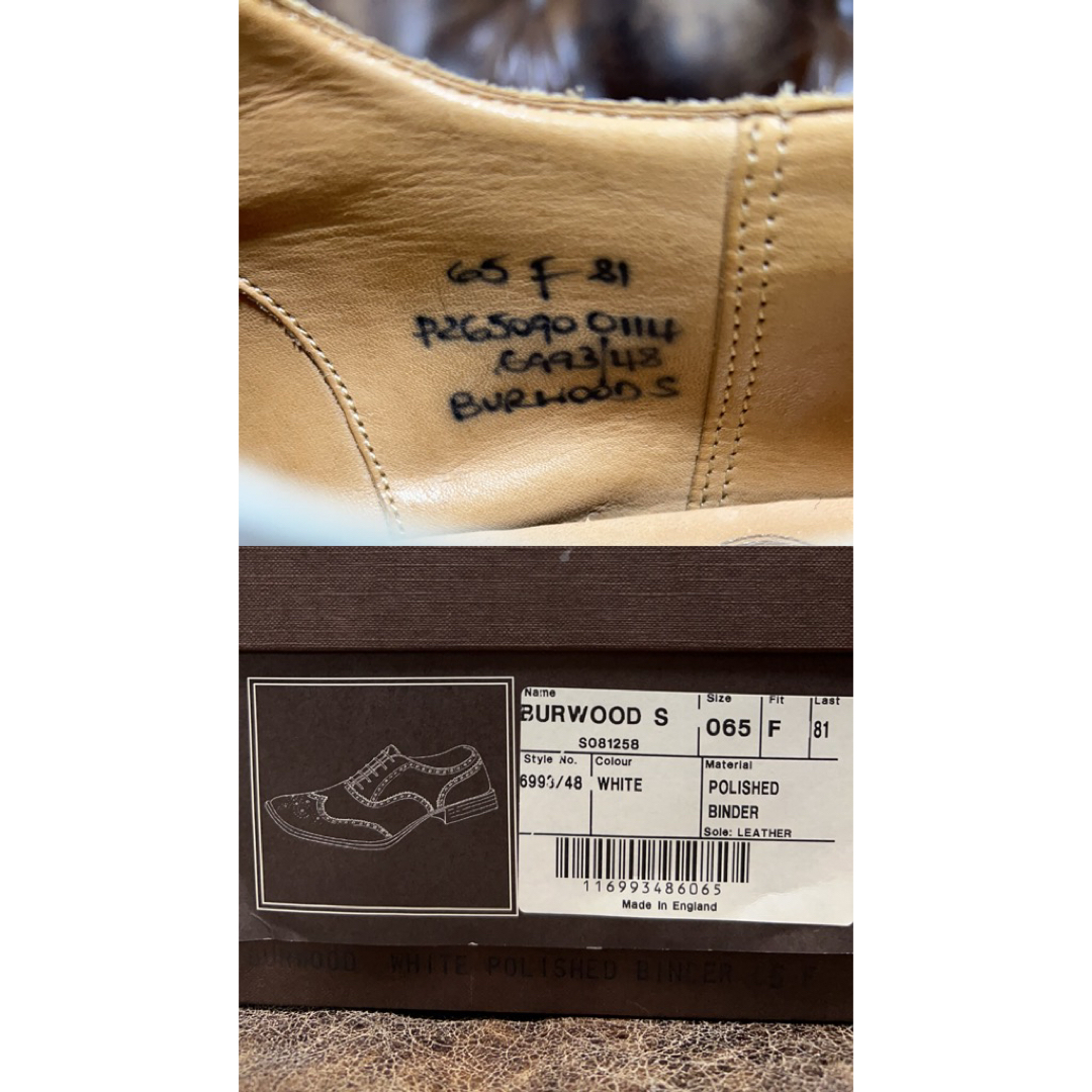 美品】Church´s スタッズ付き ウィングチップ 6.5 25.5cm 白 美品】Church´s スタッズ付き ウィングチップ 6.5 25.5cm 白