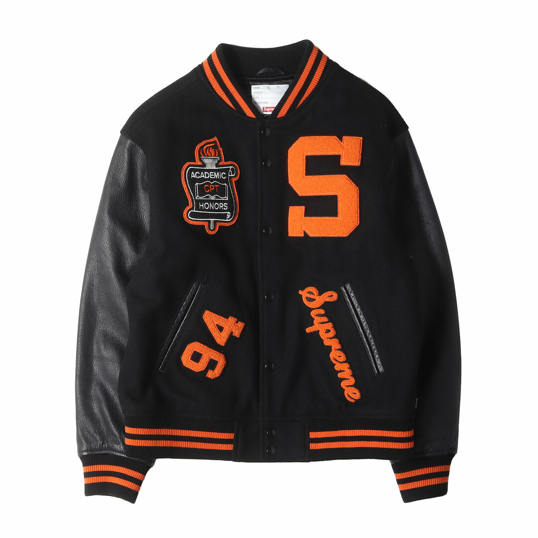 Supreme 1997製メルトン袖レザースタジャン ビンテージ Supreme 1997製メルトン袖レザースタジャン ビンテージ