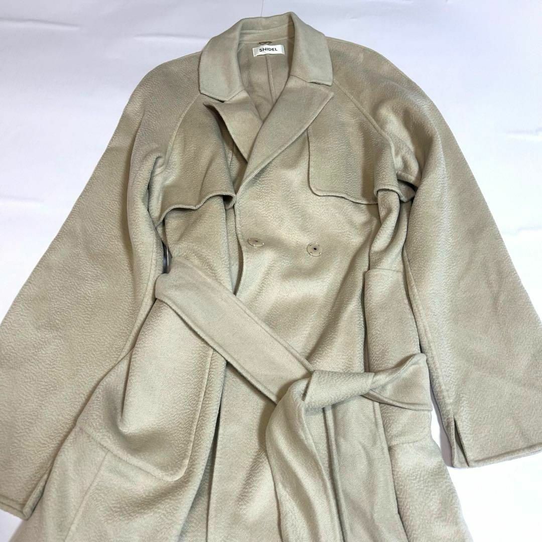 スナイデル SNIDEL ウロコカシミヤコート ロング ベルト アイボリー スナイデル SNIDEL ウロコカシミヤコート ロング ベルト アイボリー