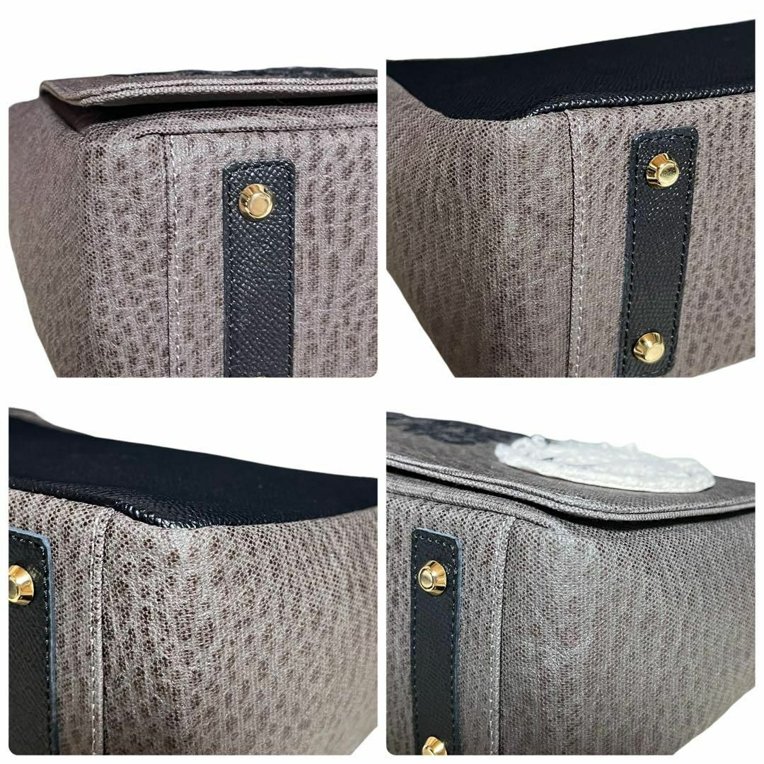 極美品✨】イアンヌ エアロ ショルダーバッグ 2way レザー グレー 極美品✨】イアンヌ エアロ ショルダーバッグ 2way レザー グレー