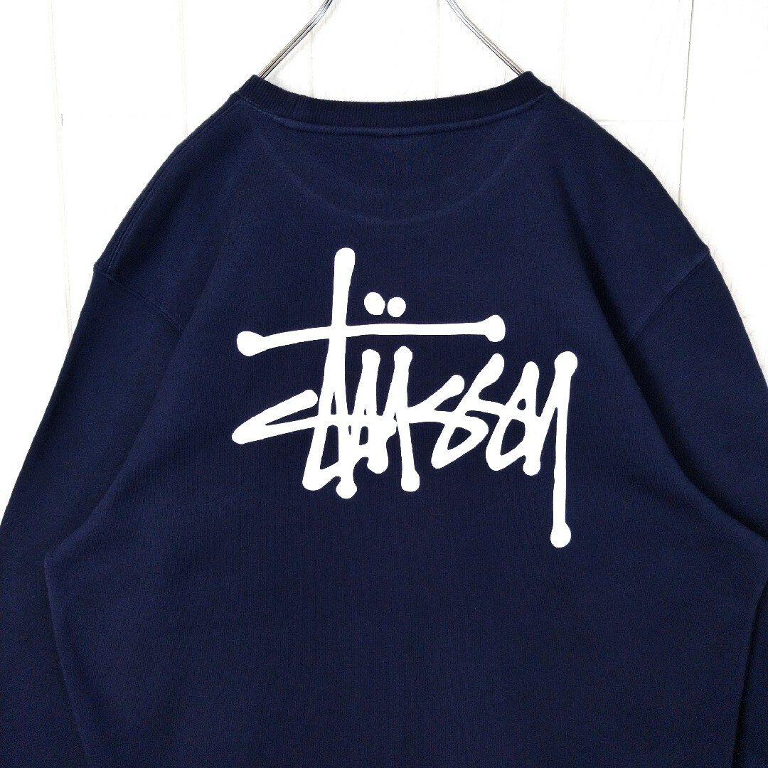 STUSSY】ショーンフォントロゴ 裏起毛 スウェット ネイビー STUSSY】ショーンフォントロゴ 裏起毛 スウェット ネイビー
